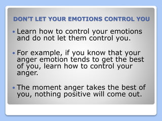 Control your emotions | PPTX