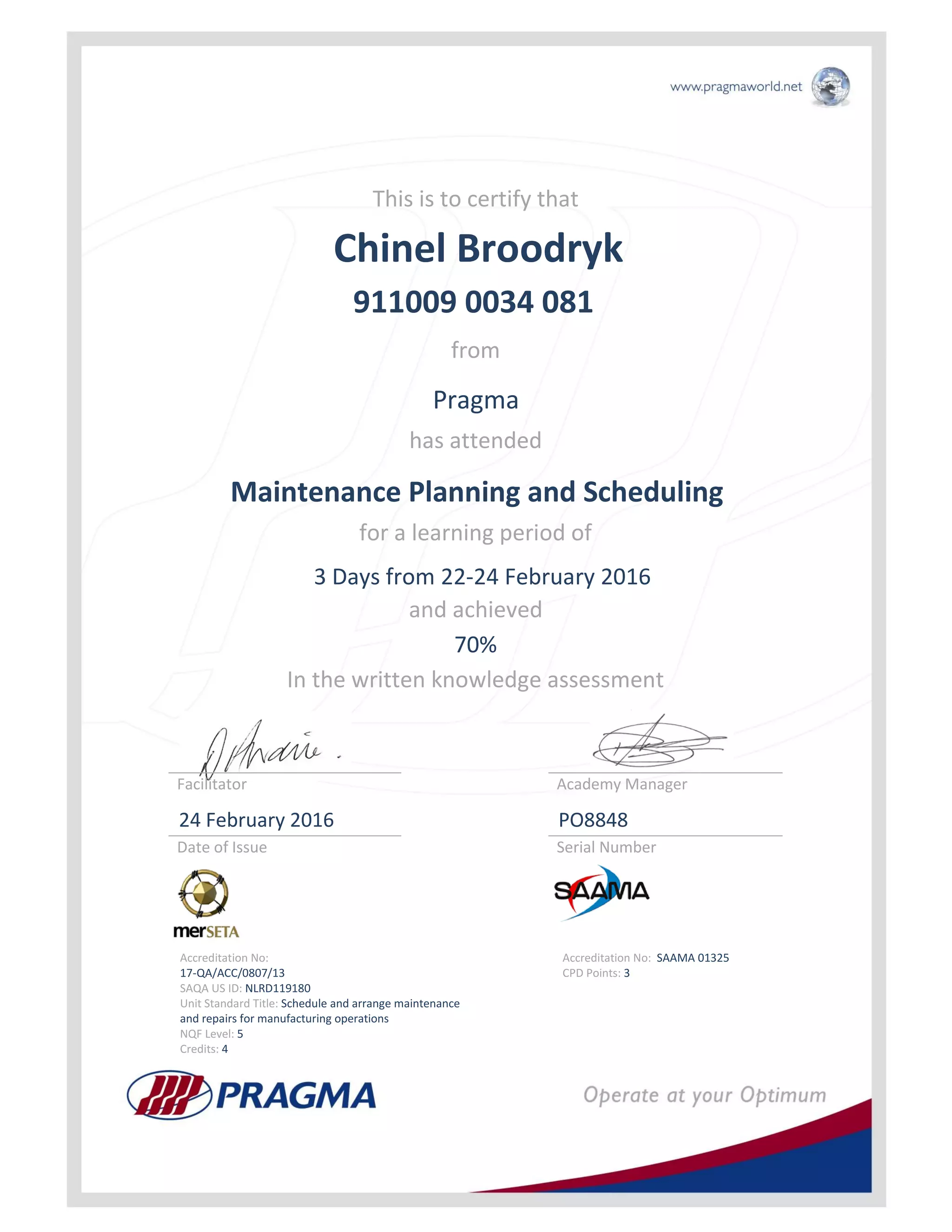 Chinel Broodryk (2) | PDF