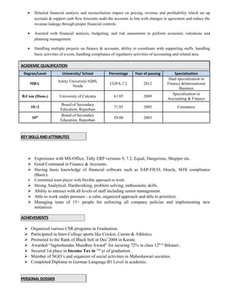 MBA in Finance with 4 yrs exp. FA. | PDF