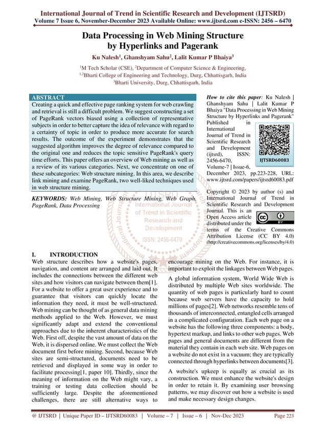 Data Processing in Web Mining Structure by Hyperlinks and Pagerank | PDF | Web Design and HTML ...