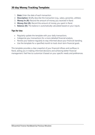 30 Day Challenge - Money Tracking Template.docx