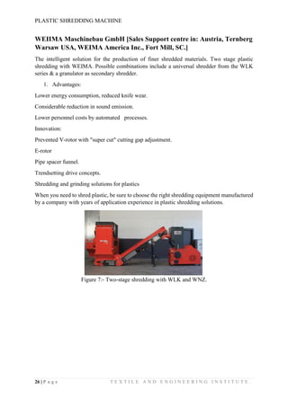 PLASTIC SHREDDING MACHINE | PDF