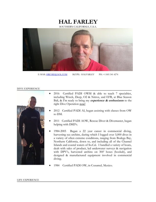 d HAL FARLEY Dive CV 4.2 | PDF