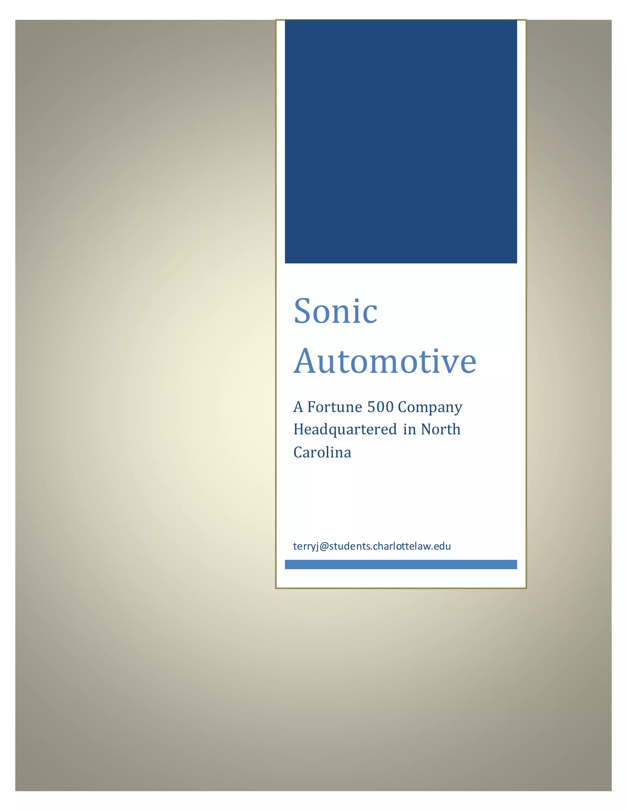 Sonic Automotive | PDF