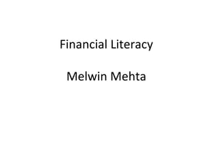 Financial Education - some slides from the Talk | PPT