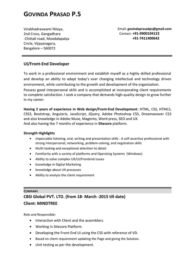 Govinda Prasad_Resume | DOC