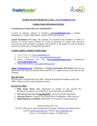 TradeReader Tenders | PDF