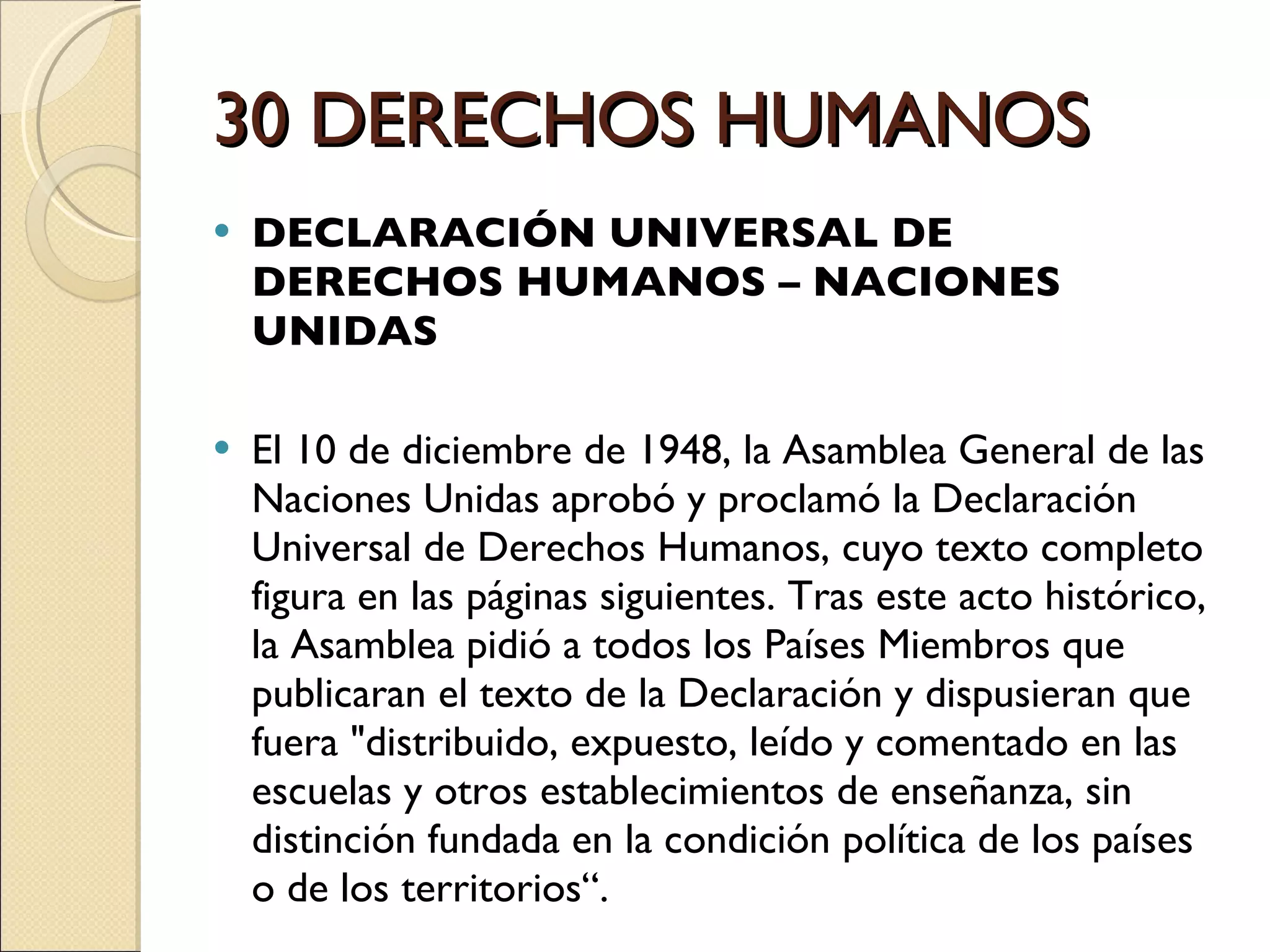 30 Derechos Humanos para todos | PPT