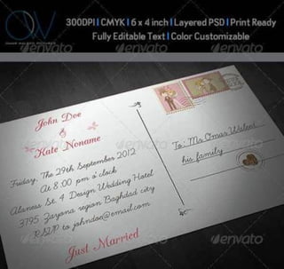 30 desain undangan pernikahan terbaik template photoshop | PPT