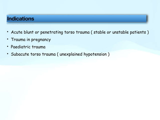 FAST focused assessment with sonography for trauma | PPTX