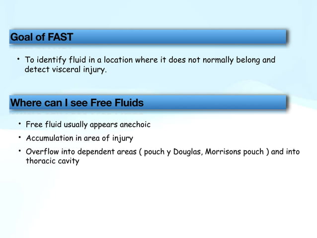 FAST focused assessment with sonography for trauma | PPTX