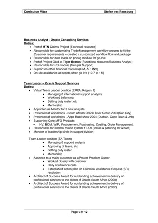 Stefan.van.Rensburg - CV-v1 | PDF