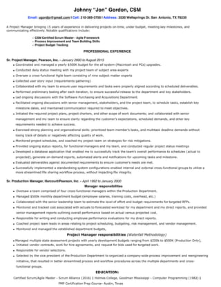 J Gordon Resume | PDF