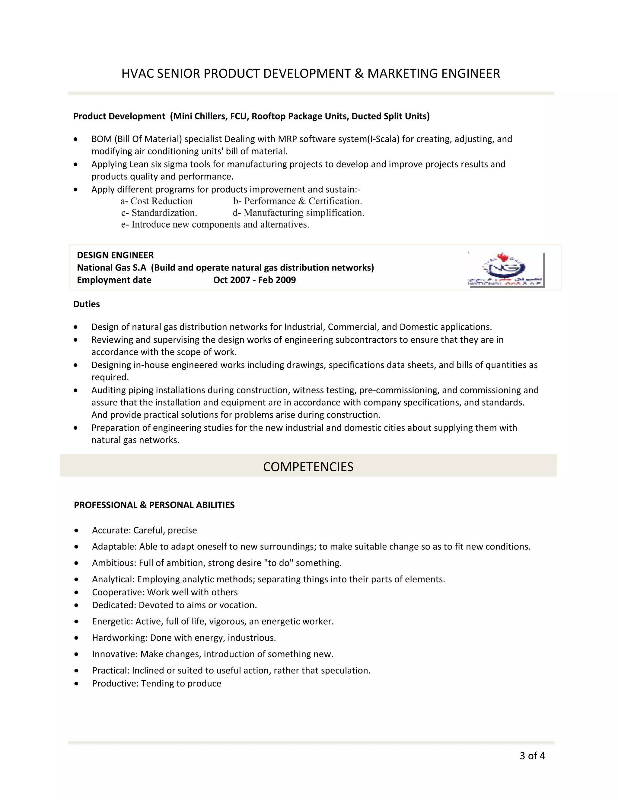 HVAC SENIOR PRODUCT ENGINEER | PDF