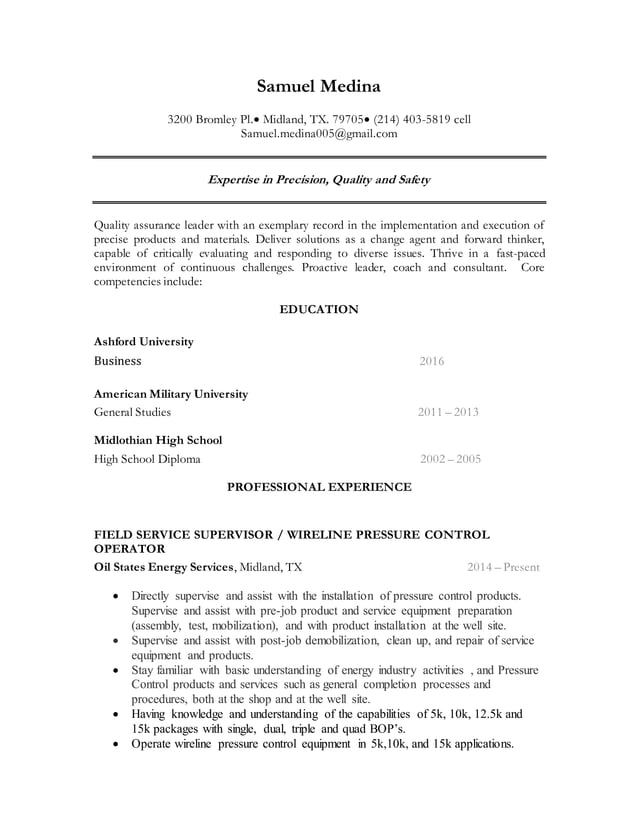 SAMUEL MEDINA RESUME | PDF