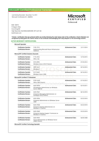 Microsoft Certifications | PDF