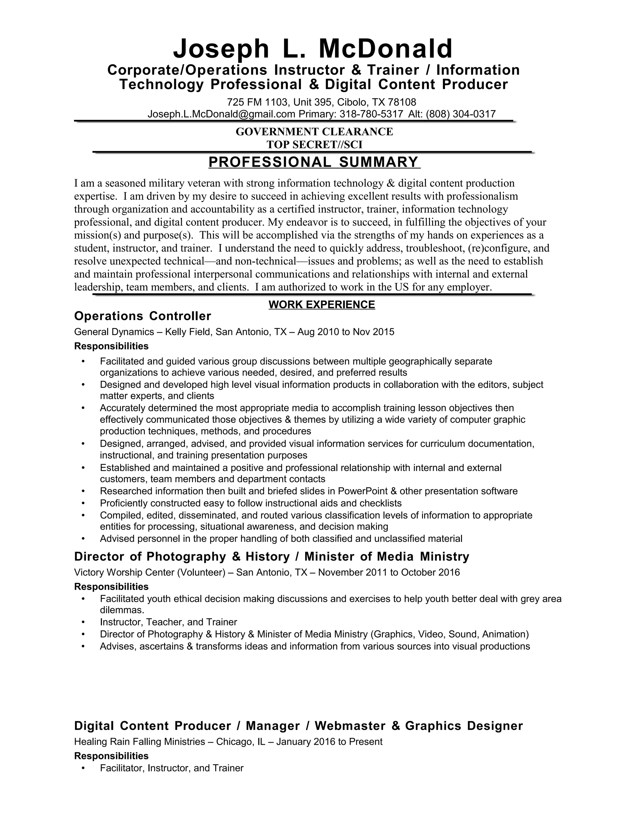 Resume--Joseph-L-McDonald | PDF