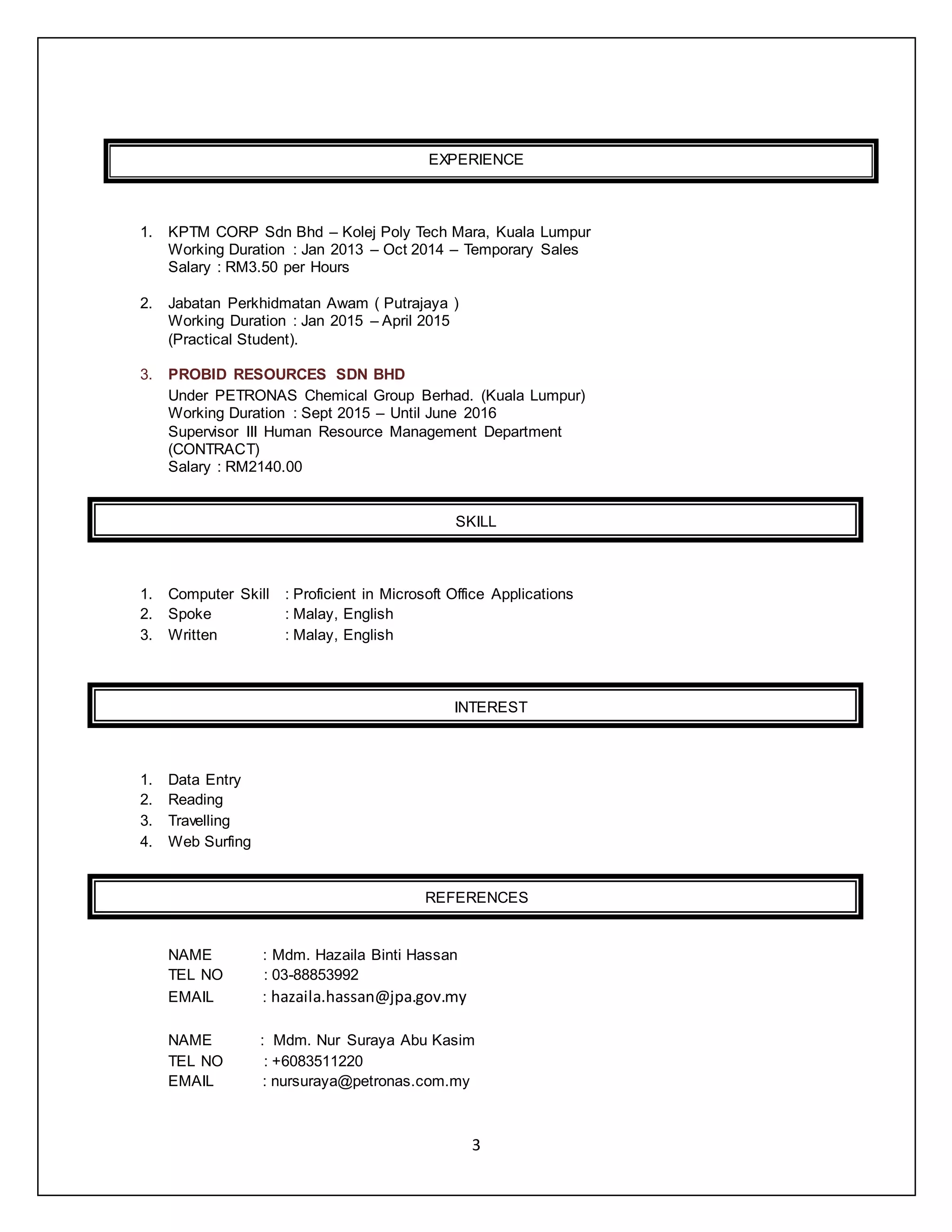 CV - Nor Faradilla Md Yatim | DOCX
