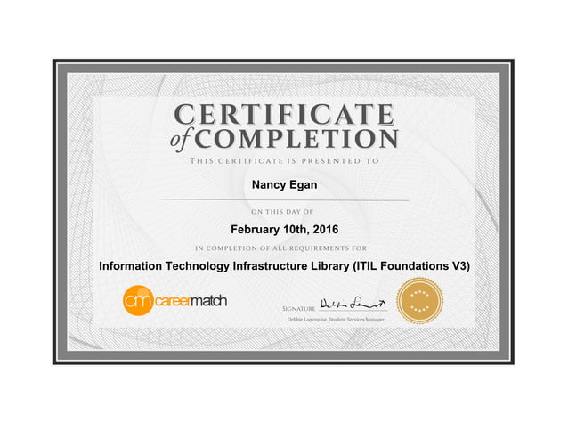 ITIL Certificate-of-Completion | PDF