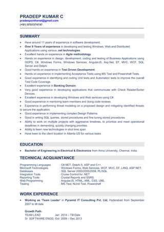 Pradeep Kumar _Profile | PDF