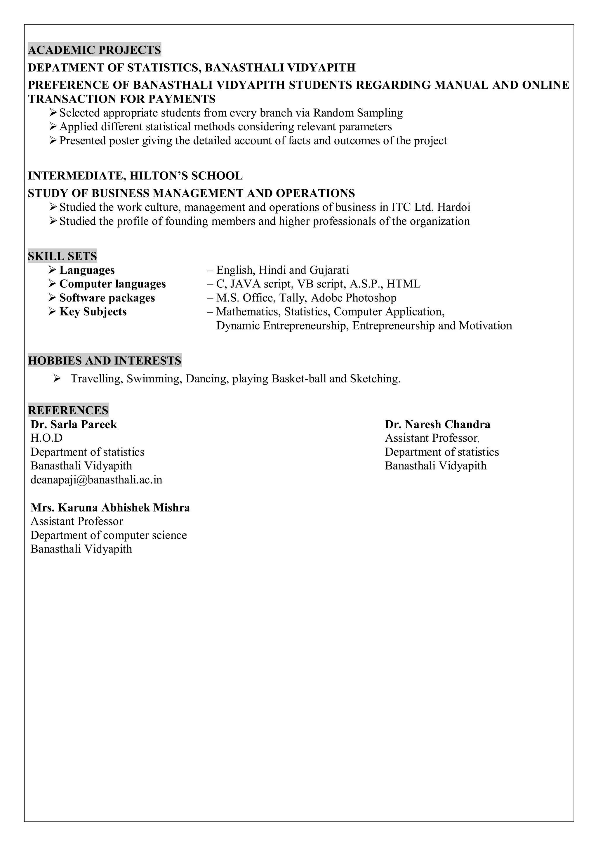 MANSI CV | PDF