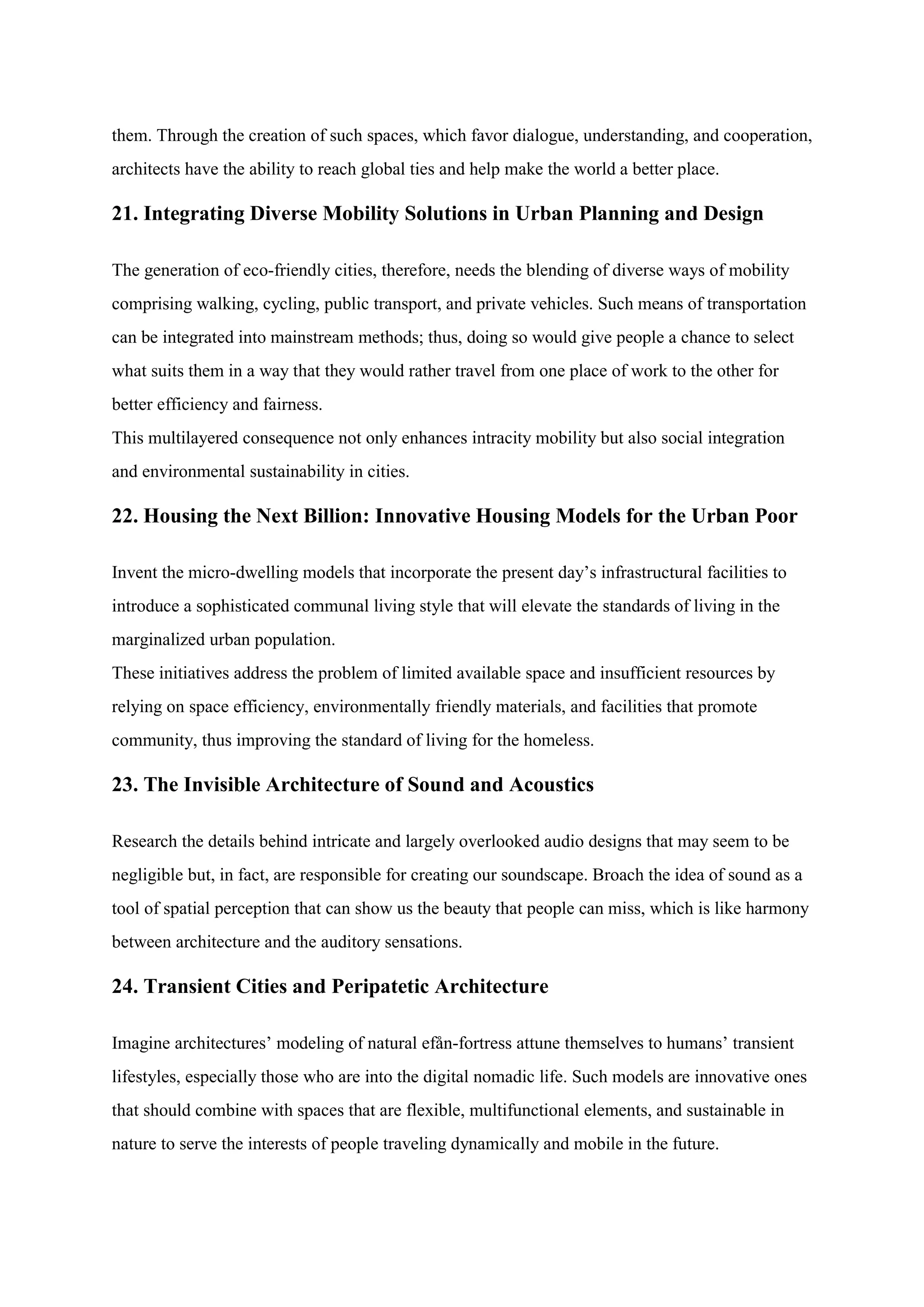 30 Exciting Architecture Thesis Topics to Explore in 2024. | PDF