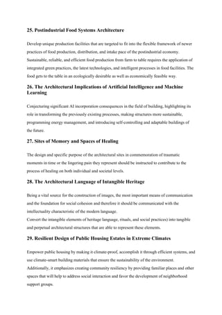 30 Exciting Architecture Thesis Topics to Explore in 2024. | PDF