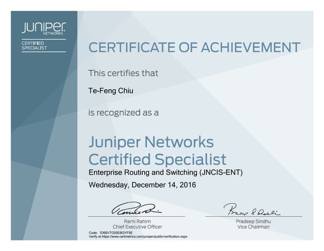 Enterprise Routing and Switching certificate | PPT
