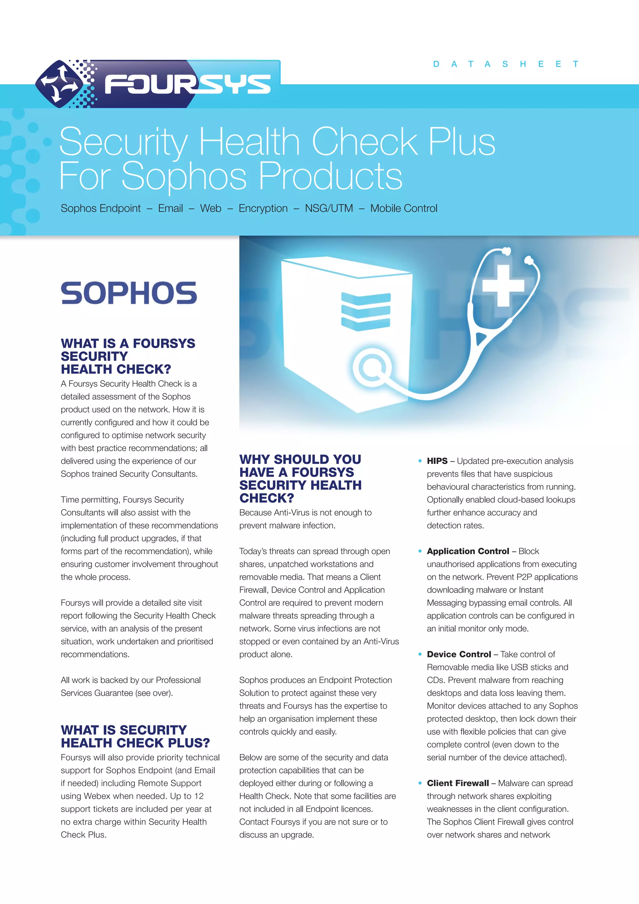 Sophos products - Health CheckPlus | PDF