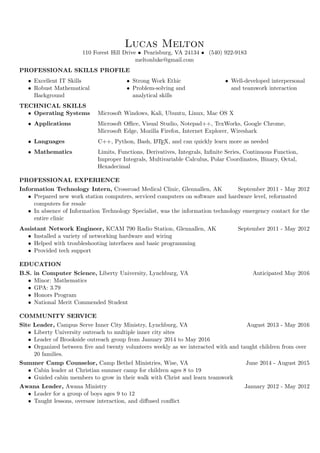 Lucas Melton Resume 2 | PDF