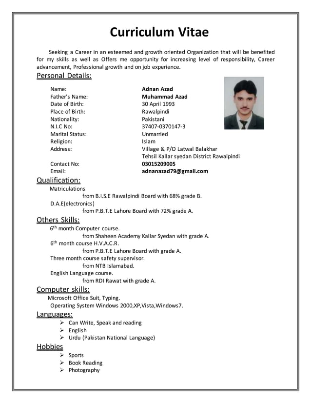 Adnan CV | DOCX | Technology & Computing