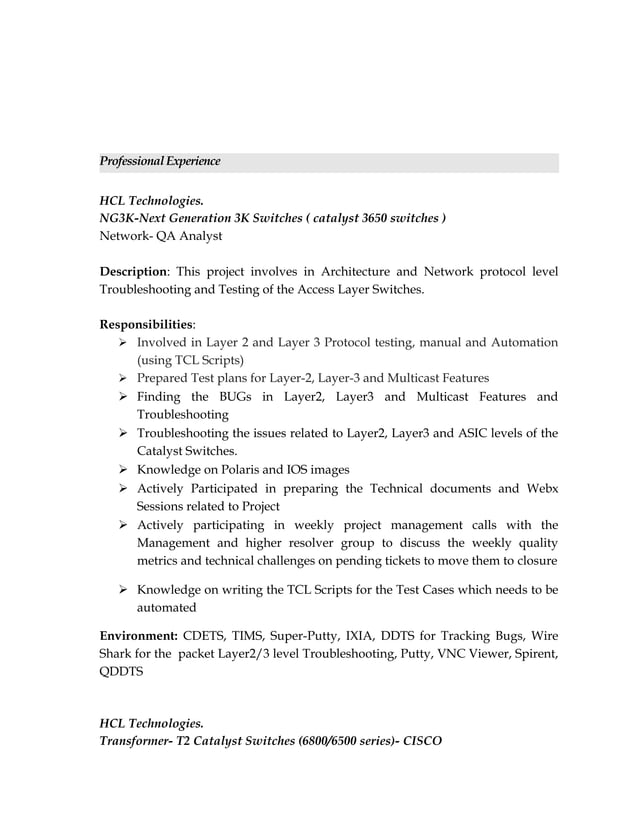 Network protocol testing_5+ Yrs. Exp._CCNP Certified | DOC