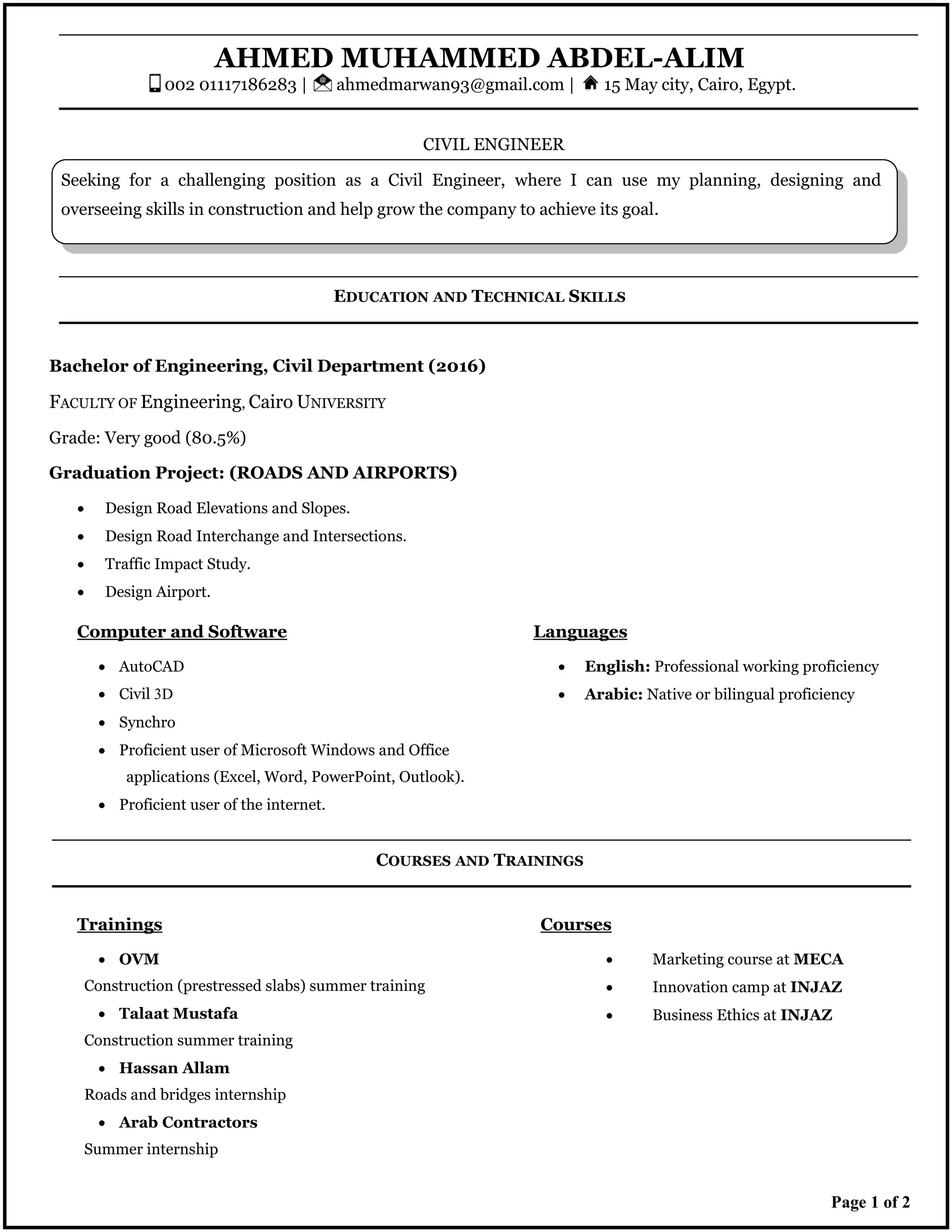 CV | PDF | Civil Engineering Industry | Industries