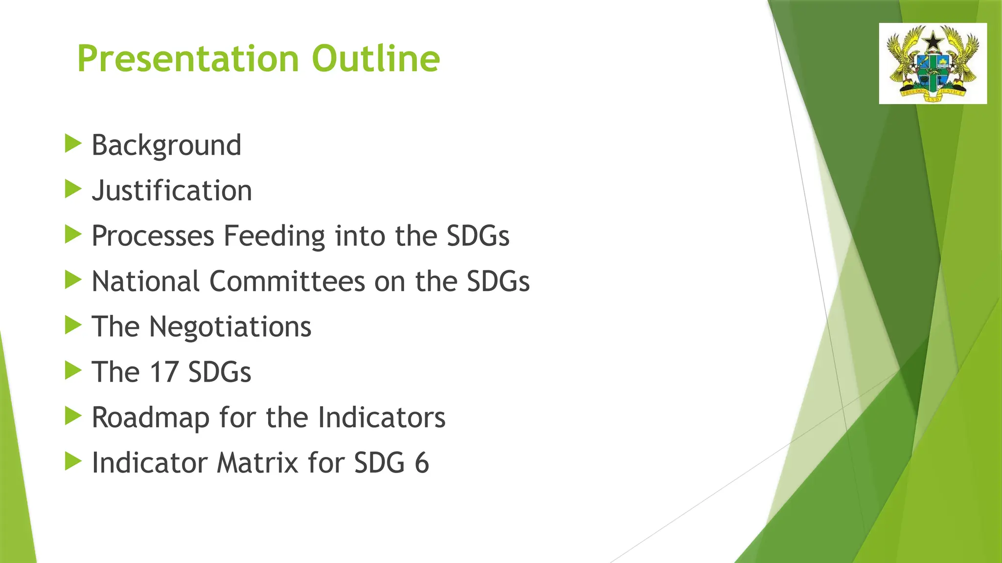 Ghana SDGs Consultation Process overview | PPTX
