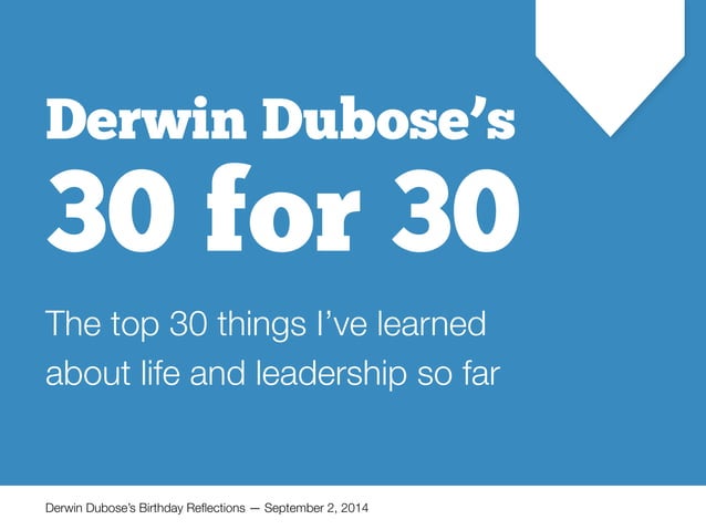 Derwin Dubose's 30 for 30 | PPT
