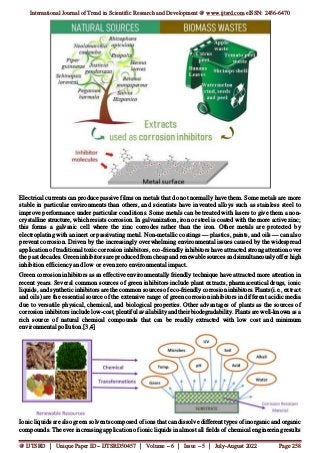 Green Inhibitors for Corrosion of Metals | PDF