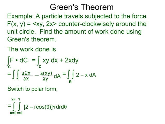 30 green's theorem | PPT | Business Accounting & Finance | Business