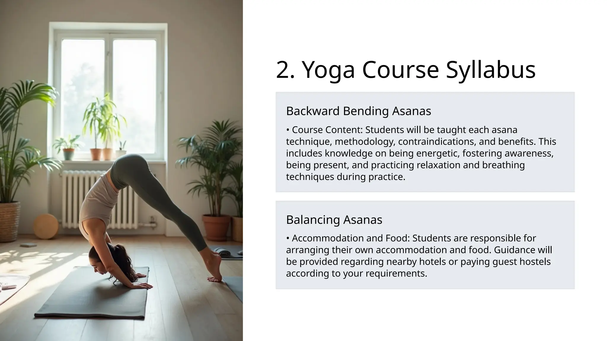 30 Hours Backward Bending and Balancing Asana Certificate Course | PPTX