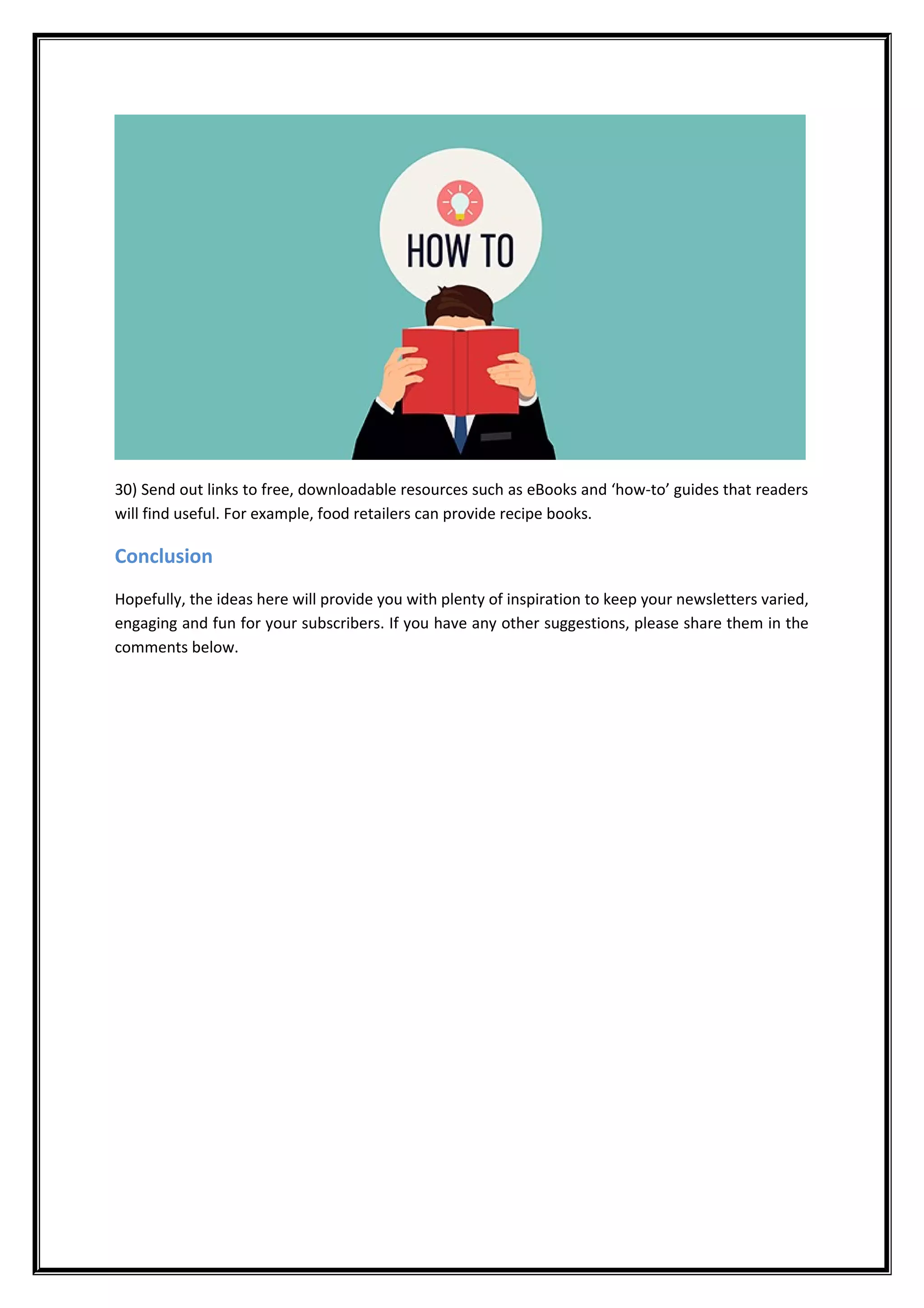 30 Ideas For Engaging Newsletter Content | PDF
