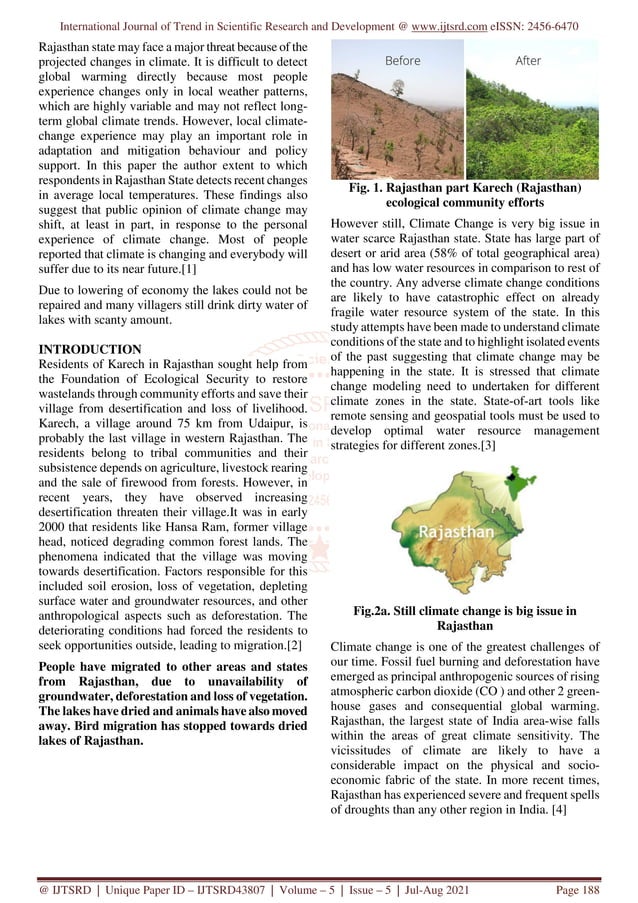 Impact of Climate Change on Lakes of Rajasthan | PDF