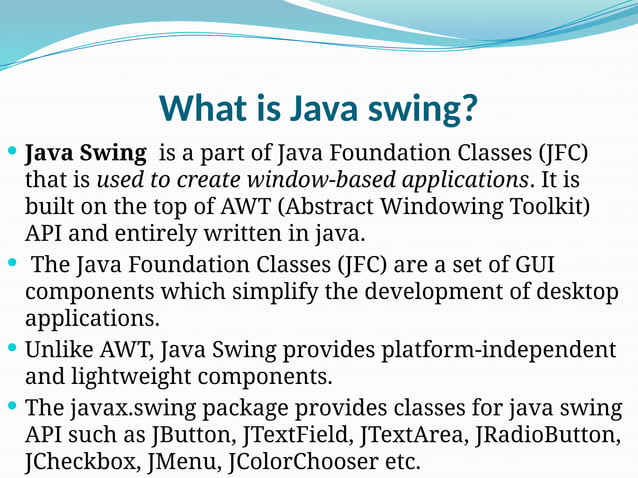This presentation is about swing concept in python | PPT