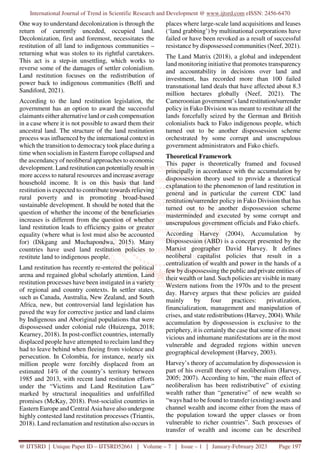 Land Restitution Surrender Saga in Fako Division The Nefarious Role of ...