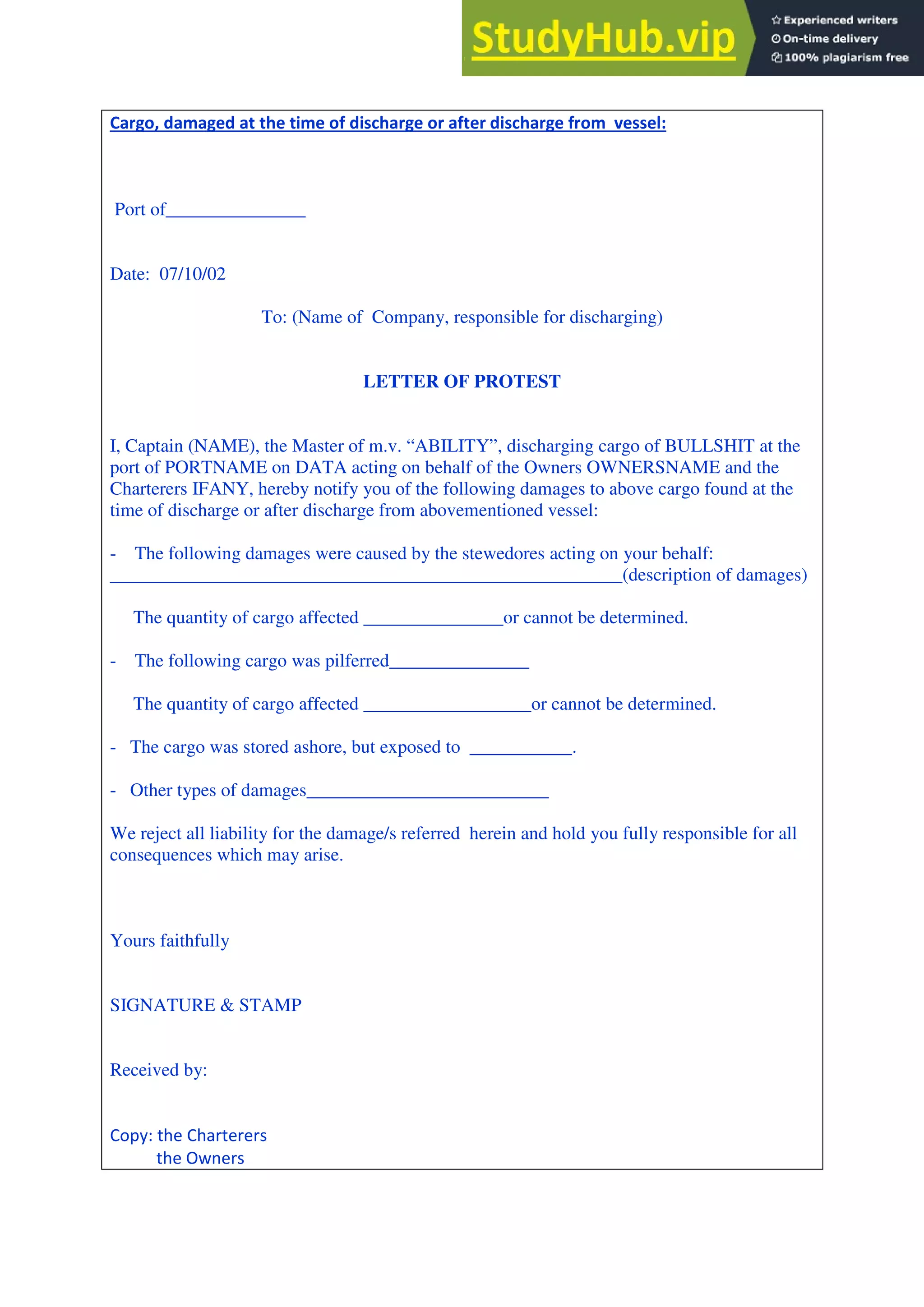 30 Letters Of Sea Protest | PDF