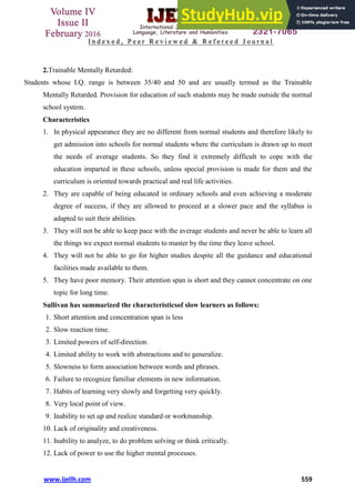 30 Methods To Improve Learning Capability In Slow Learners | PDF