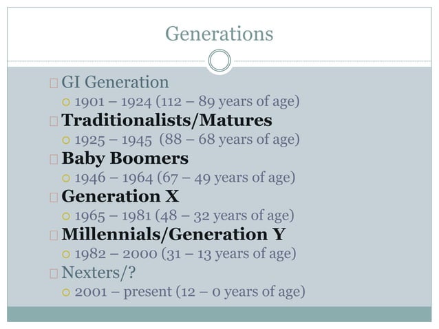 Generations 30 min Summary | PPT