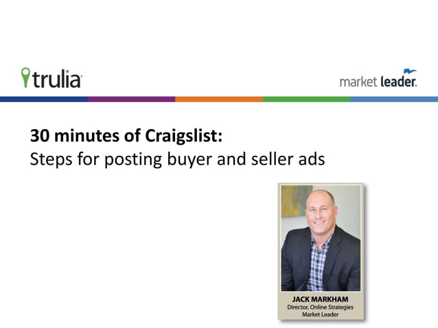 30 minutes of Craigslist: Steps for posting buyer and seller ads | PPT