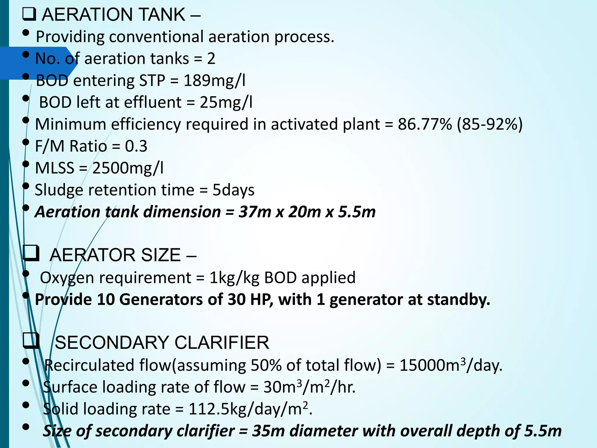 DESIGN OF A SEWAGE TREATMENT PLANT | PPTX