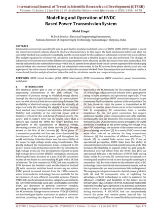 Modelling and Operation of HVDC Based Power Transmission System | PDF