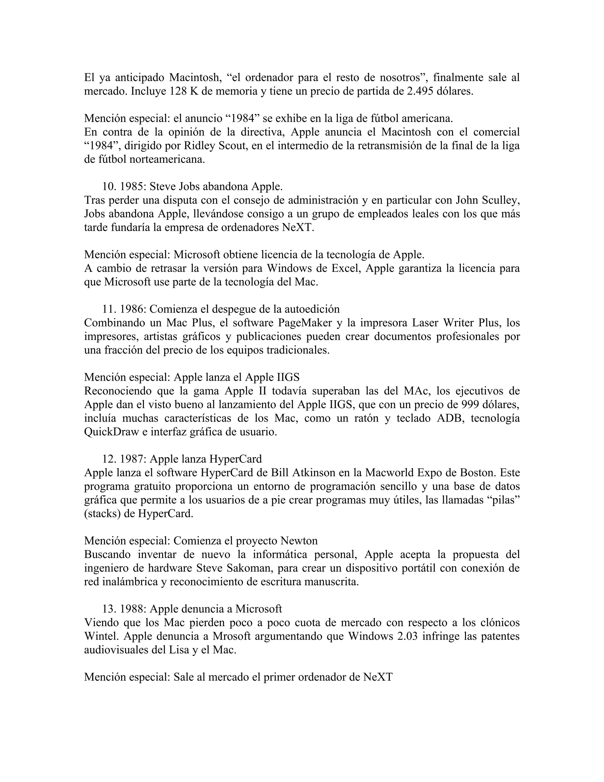 30 Momentos Clave De La Historia De Apple | PDF