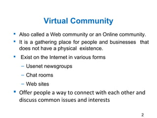 virtual community and web portals_ecommerce | PPT